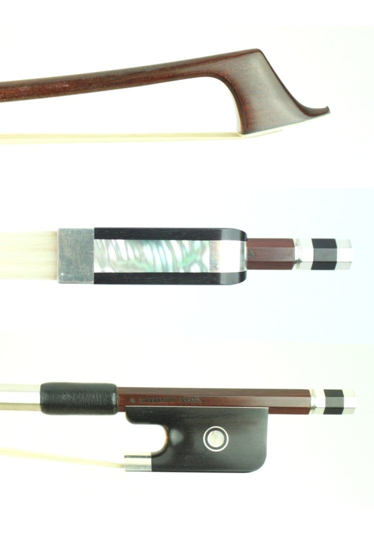 3821 NEW Brazilian cello bow. Branded: ‘F Schaeffer’. (Bogen F ...