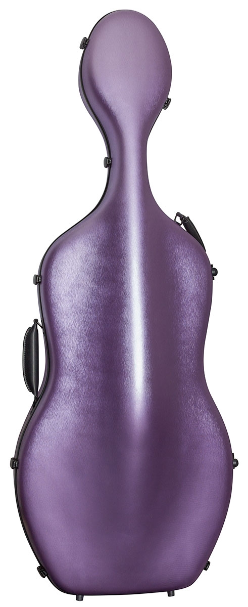CLPC1PR NEW Hidersine 4/4 polycarbonate CELLO case in brushed purple ...